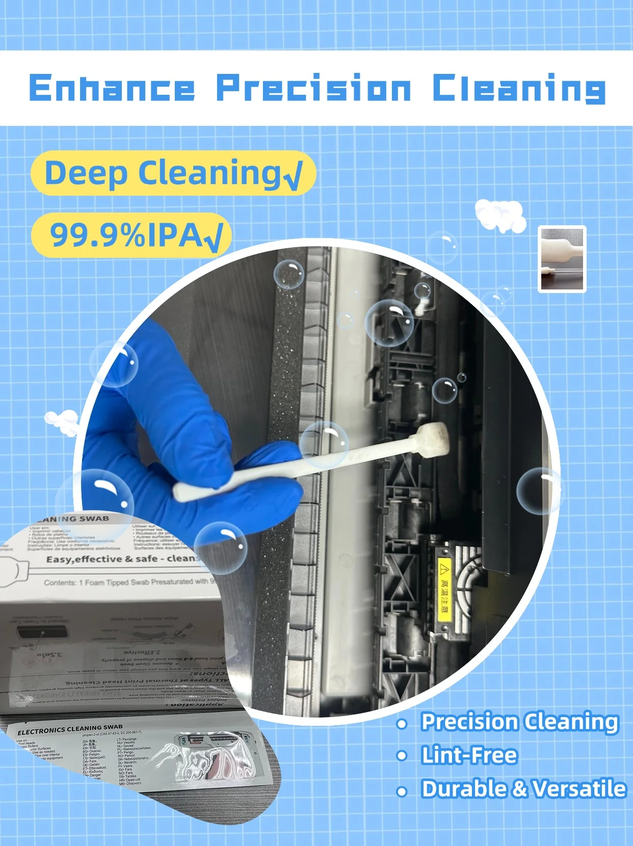 Enhance Precision Cleaning with IPA Foam-Tipped Swabs - Cleaning swabs