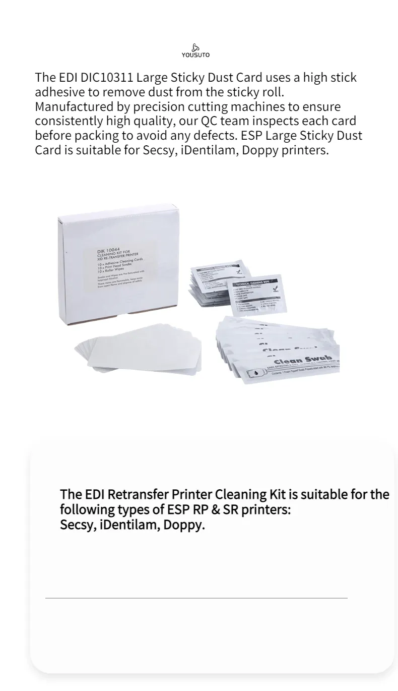Matica EDI Large Sticky Card Retransfer Printer Cleaning Card 85x150mm